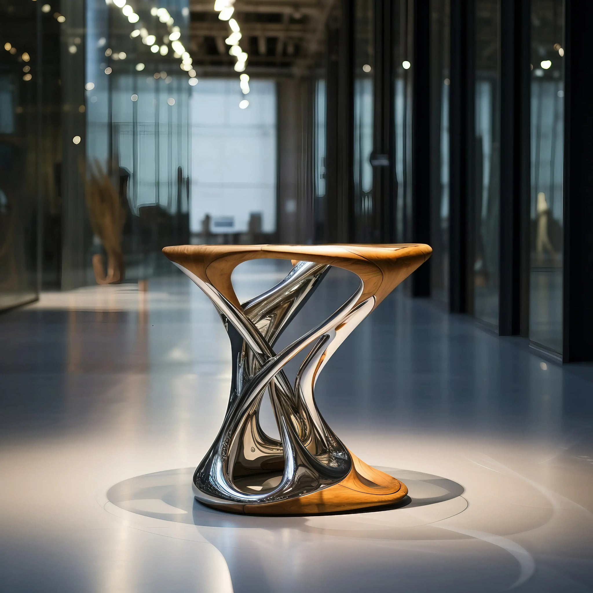 Chrome Mirage Side Table | Sculptural Accent Table | Interior Moderna