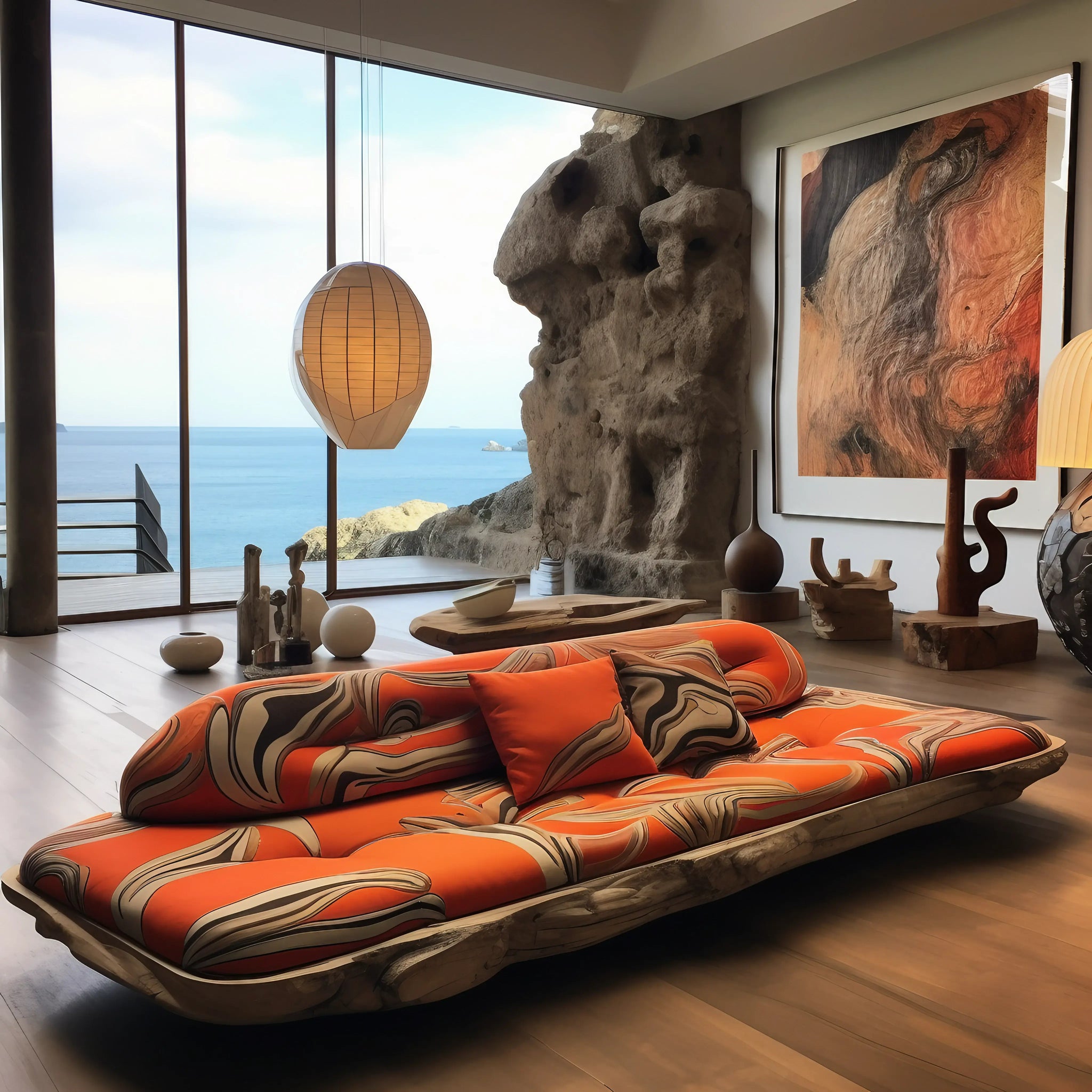 Eros Sofa | Luxurious Carved Birchwood Lounge | Interior Moderna