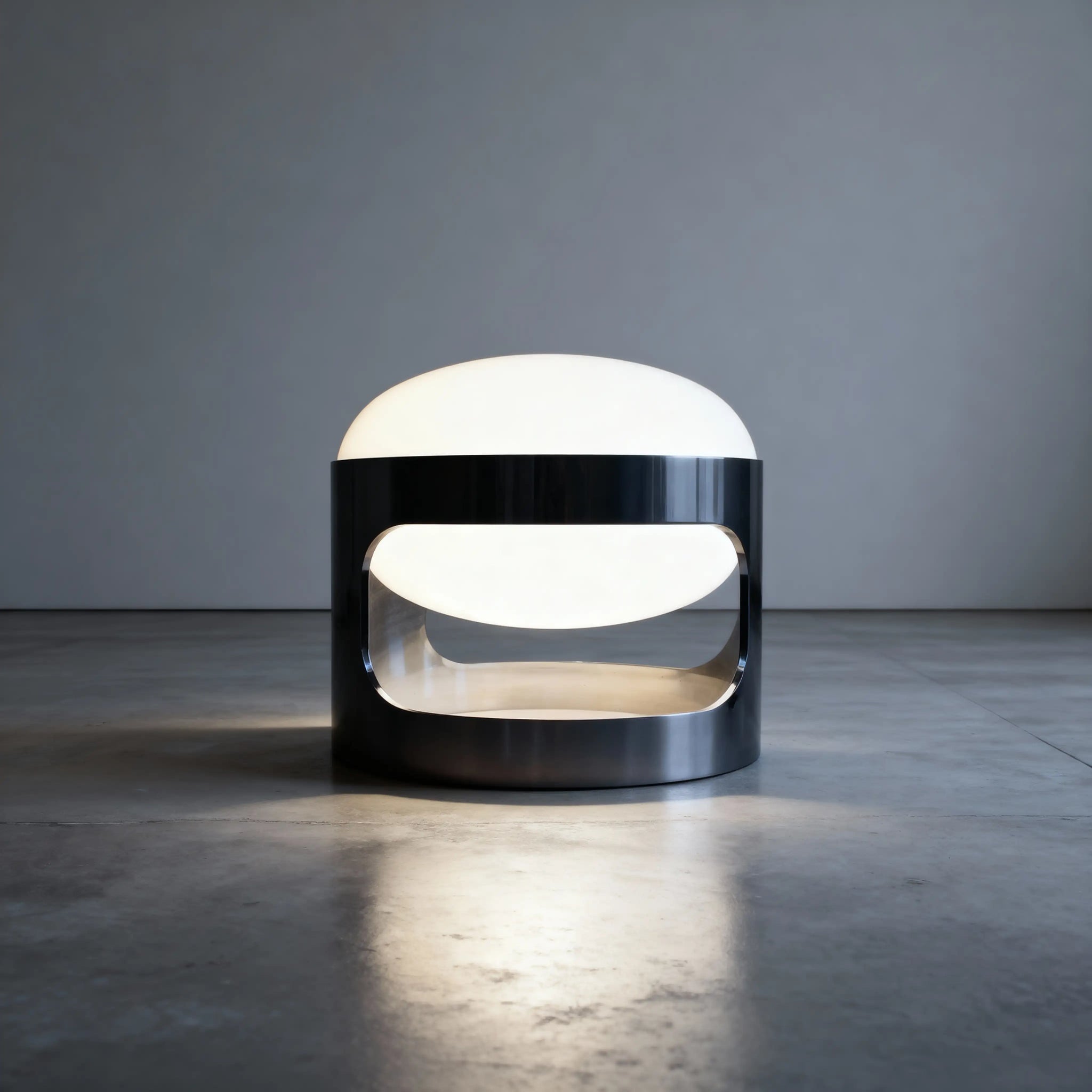 Chrome Capsule Lamp | Polished Dome Table Light | Interior Moderna