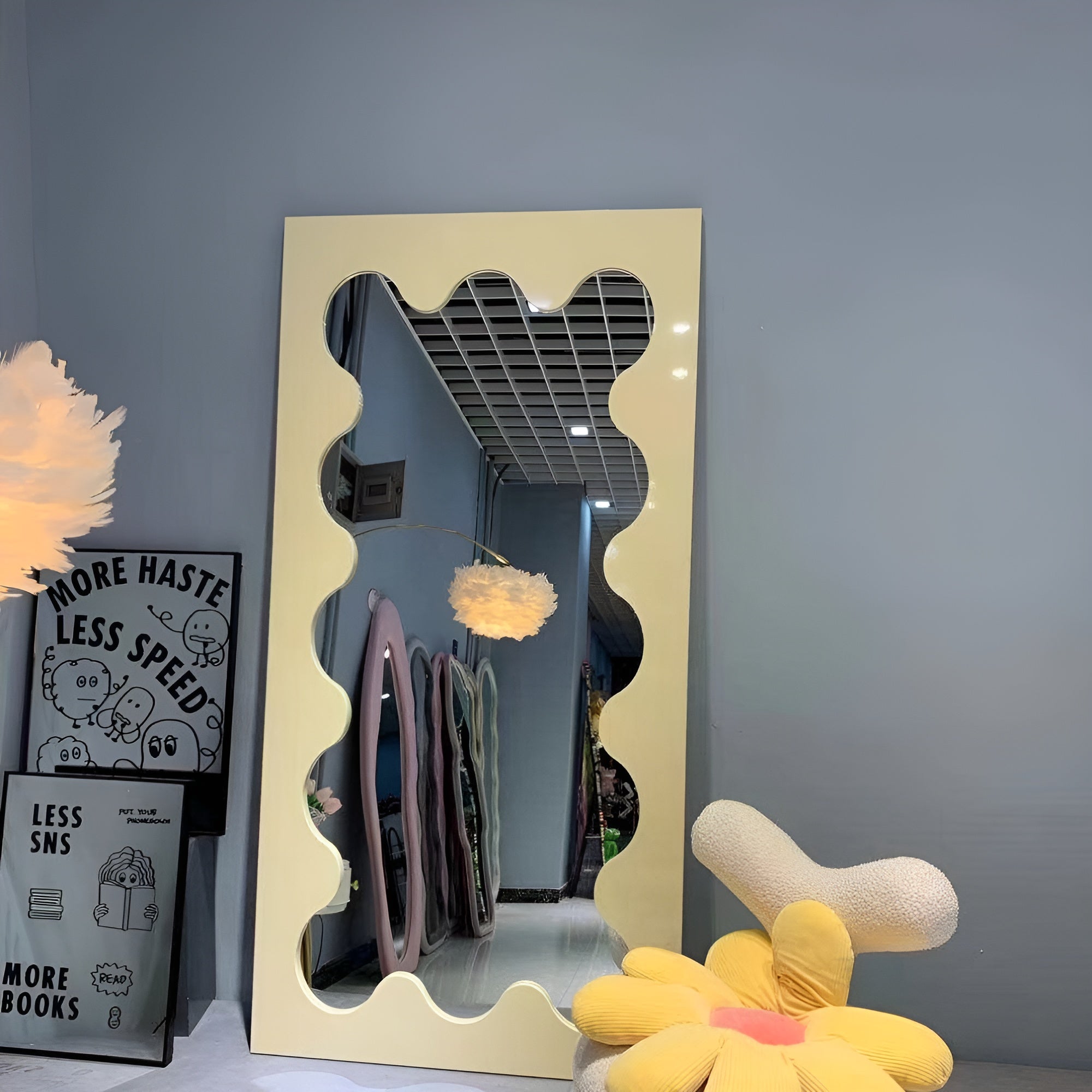 Wave Frame Mirror | Stylish Wavy Floor Mirror | Interior Moderna